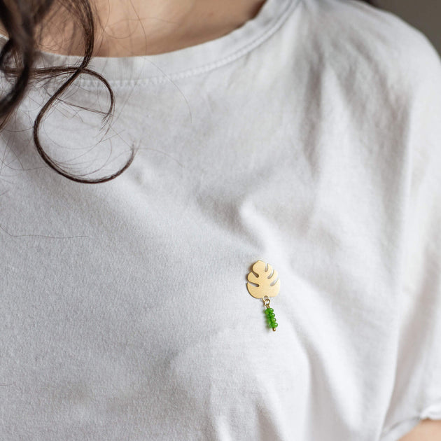 Brosa monstera jad verde - Beatrix Color | IARMAROC.com