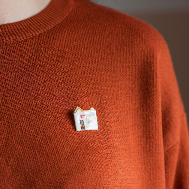 Brosa casuta din portelan inimioara - Beatrix Color | IARMAROC.com